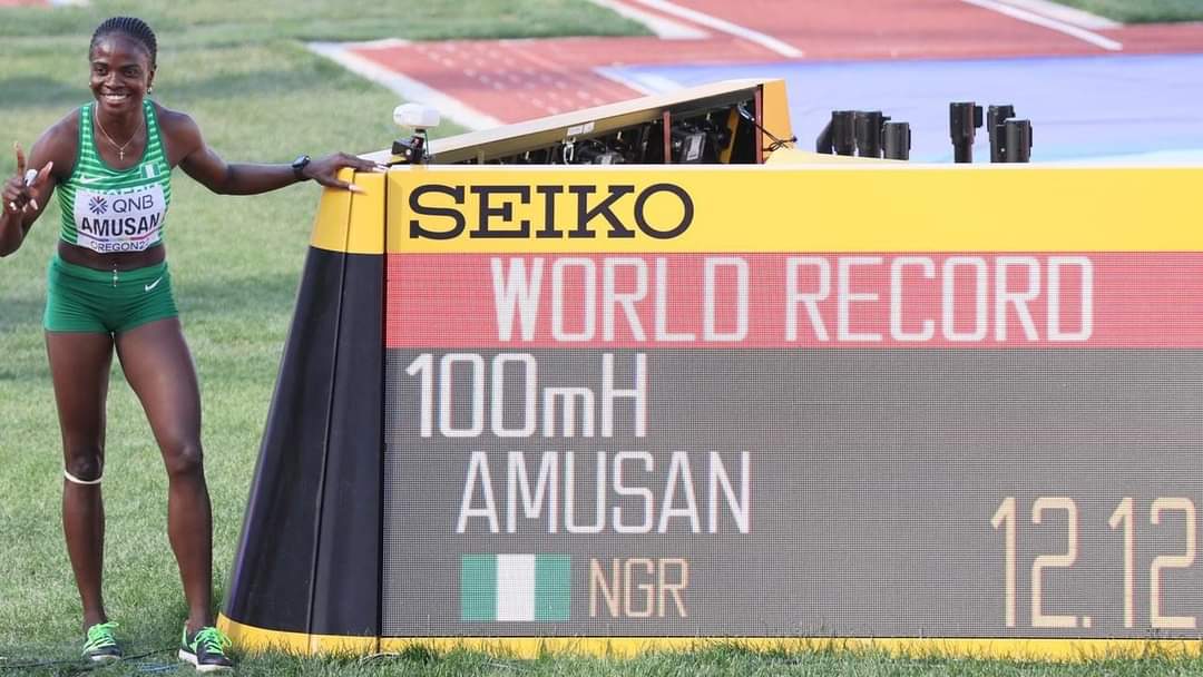 Tobi Amusan Wins World 100m Hurdles Gold Medal Sets New World Record